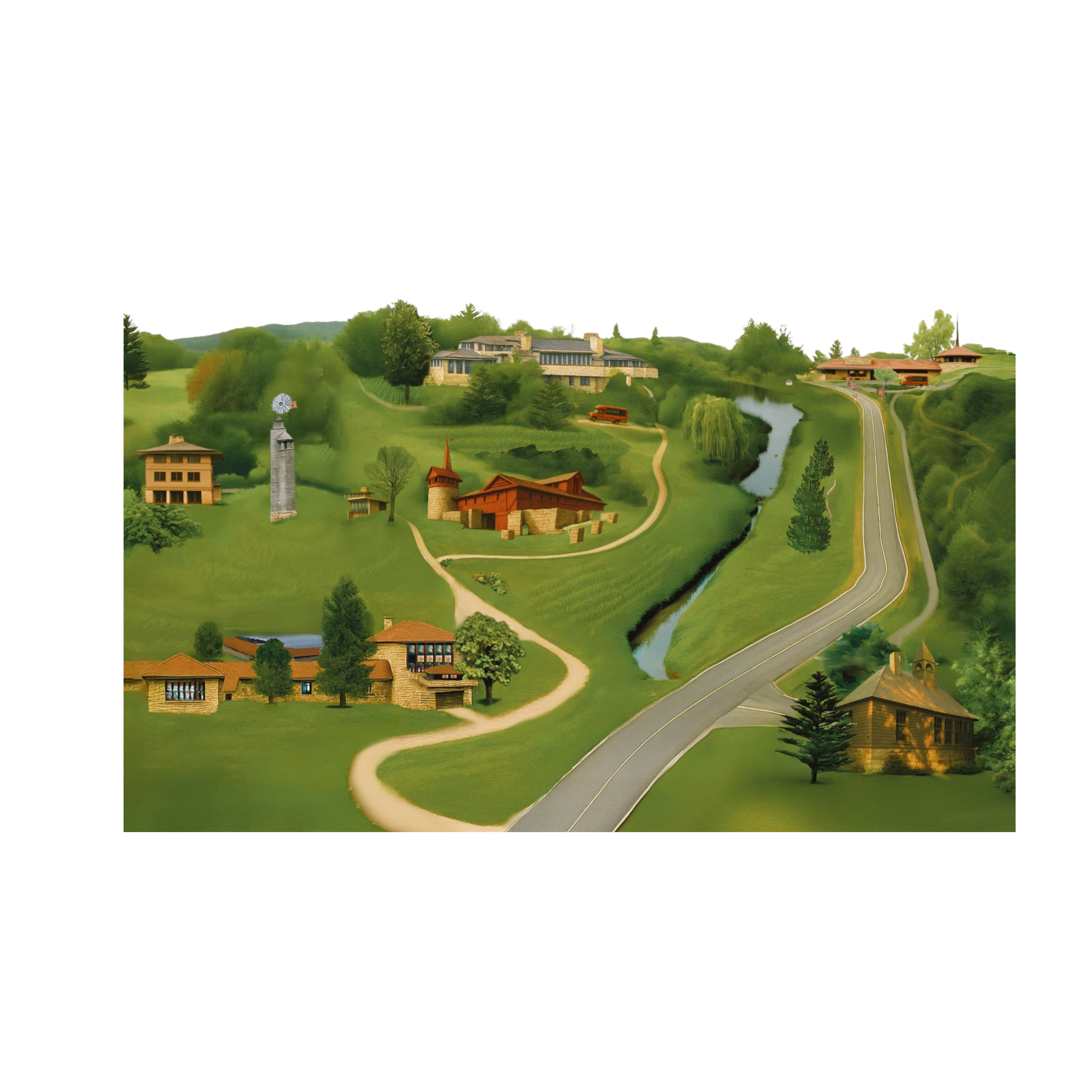 Notecard - Taliesin Estate Map – Taliesin Preservation